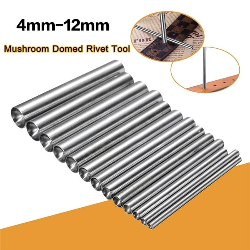 4-12MM Mushroom Domed Rivet Leather Belt Band Round Punch Hole Cutter ...