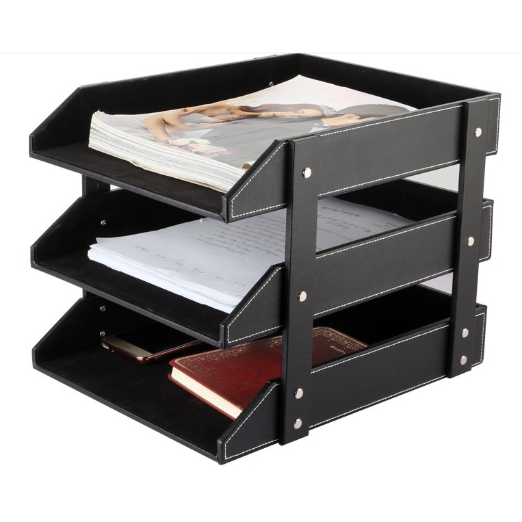 High Quality Amazon Best Seller Office Stationery Leather Letter Tray ...
