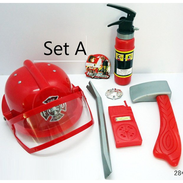 Fireman Gear Firefighter Costume Role Play Toy Set Fireman Children Toy ...