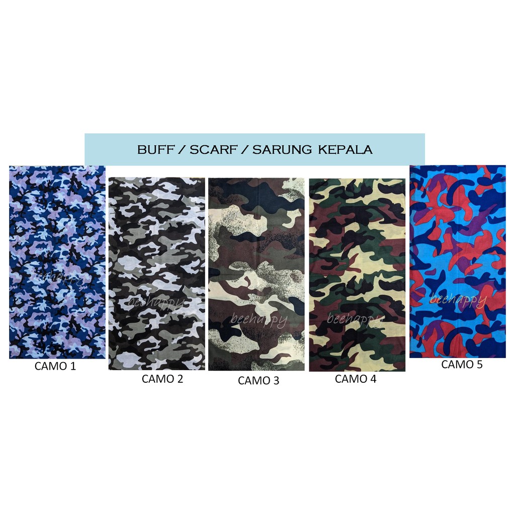 Buff Headwear Cap Scarf Mask Sarung Kepala skarf cycling bicycle ...