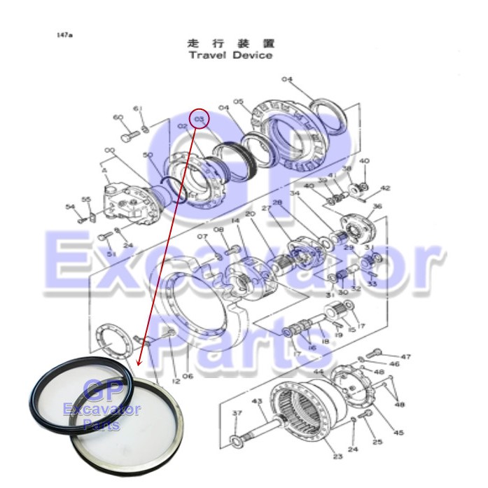 EX200-1 Hydraulic Excavator Travel Device/Gear Box Seal Group Set ...