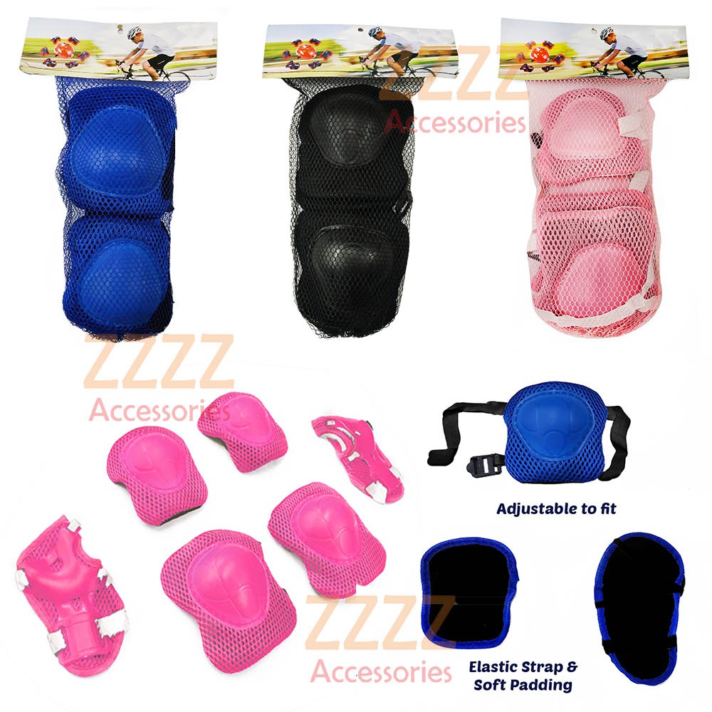 Safety Padding Gear 6pcs Adjustable Outdoor Safety Gear Wrist Elbow ...