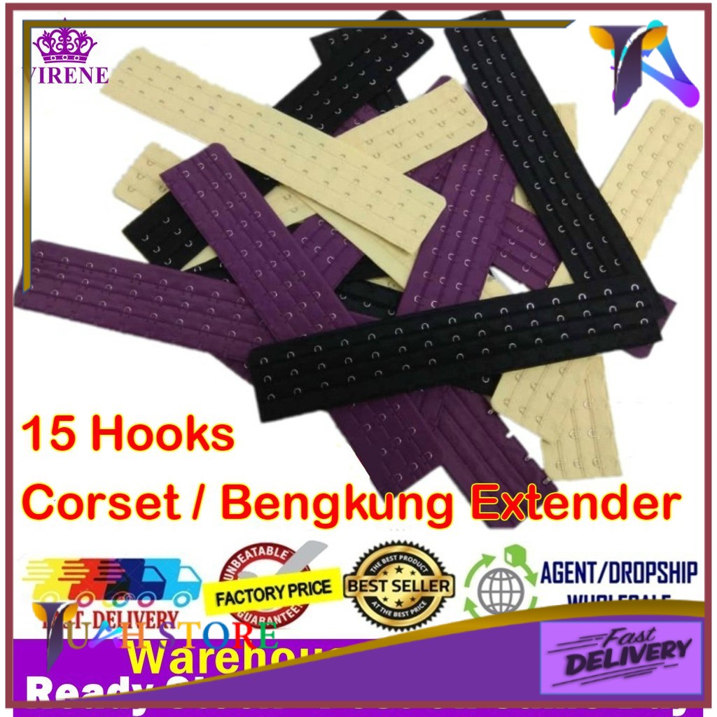15 Hook Extender Plus Size Corset Extender Ala Sajat Bengkung Extender ...