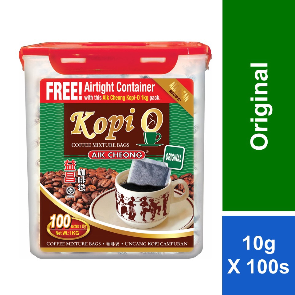 Aik Cheong Kopi O Bag Original Tub 10g x 100s | Shopee Malaysia