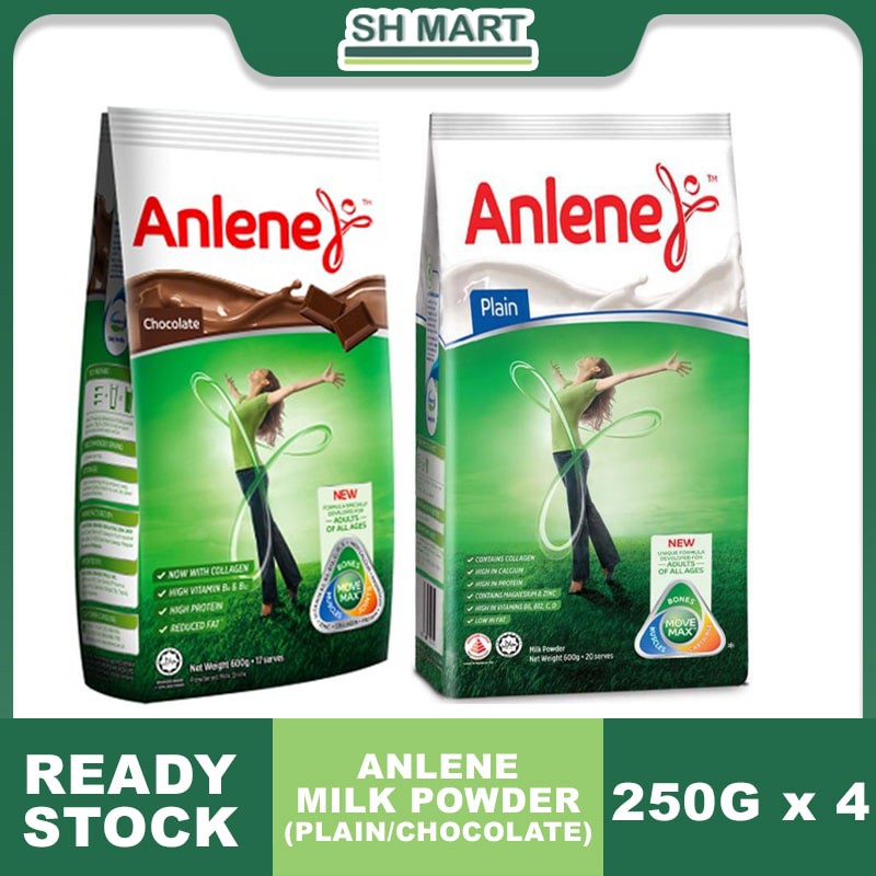 Anlene Regular/ Chocolate 1KG ( 250G x 4 packs ) Expiry Date: 09/10 ...