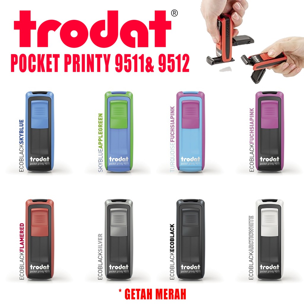POCKET STAMP | TRODAT 9511 / TRODAT 9512 | SELF INKING | GETAH MERAH ...