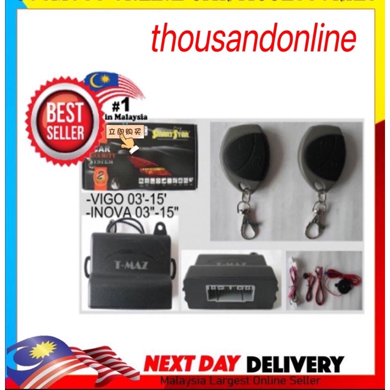 TOYOTA HILUX VIGO / TOYOTA INNOVA 2005 - 2015 OEM PLUG & PLAY CAR ALARM ...