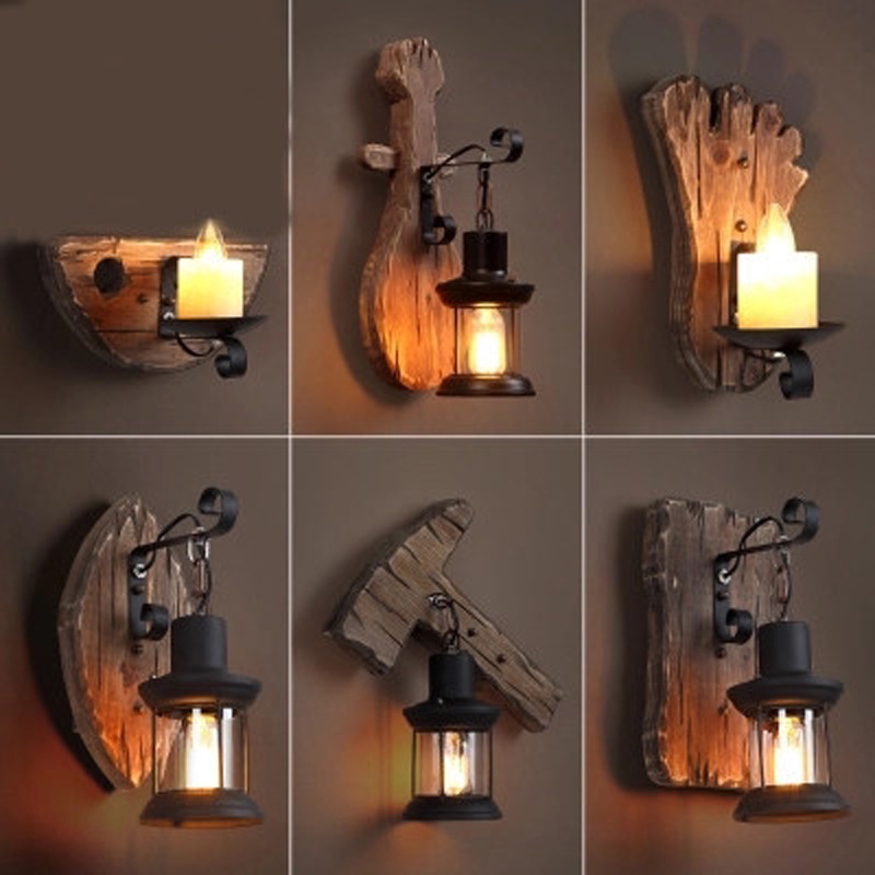 LAMPU DINDING RUSTIC WALL LIGHT VINTAGE INDOOR WALL SCONCE INDUSTRIAL ...