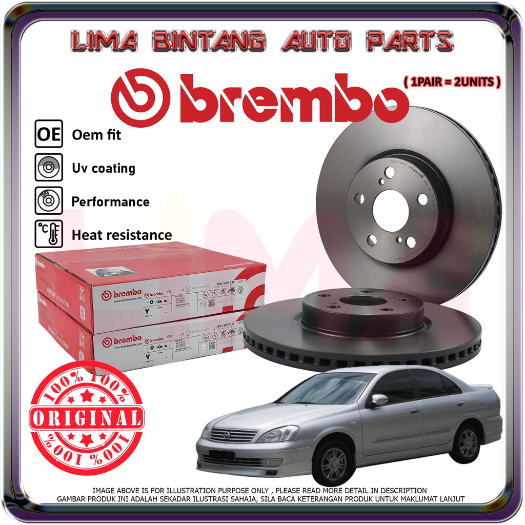 Nissan Sentra N16 Front / Rear Brake Disc Rotor 1Pair Brembo *Original ...