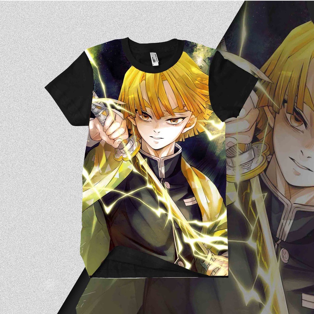 Zenitsu Agatsuma Power Kimetsu No Yaiba Fullprint Anime T-Shirt ...