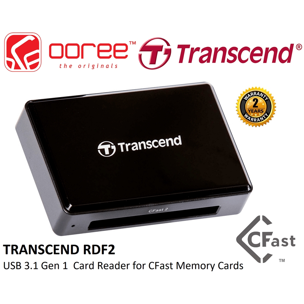 TRANSCEND RDF2 USB 3.1 GEN 1 USB TYPE-A CARD READER FOR CFAST MEMORY ...
