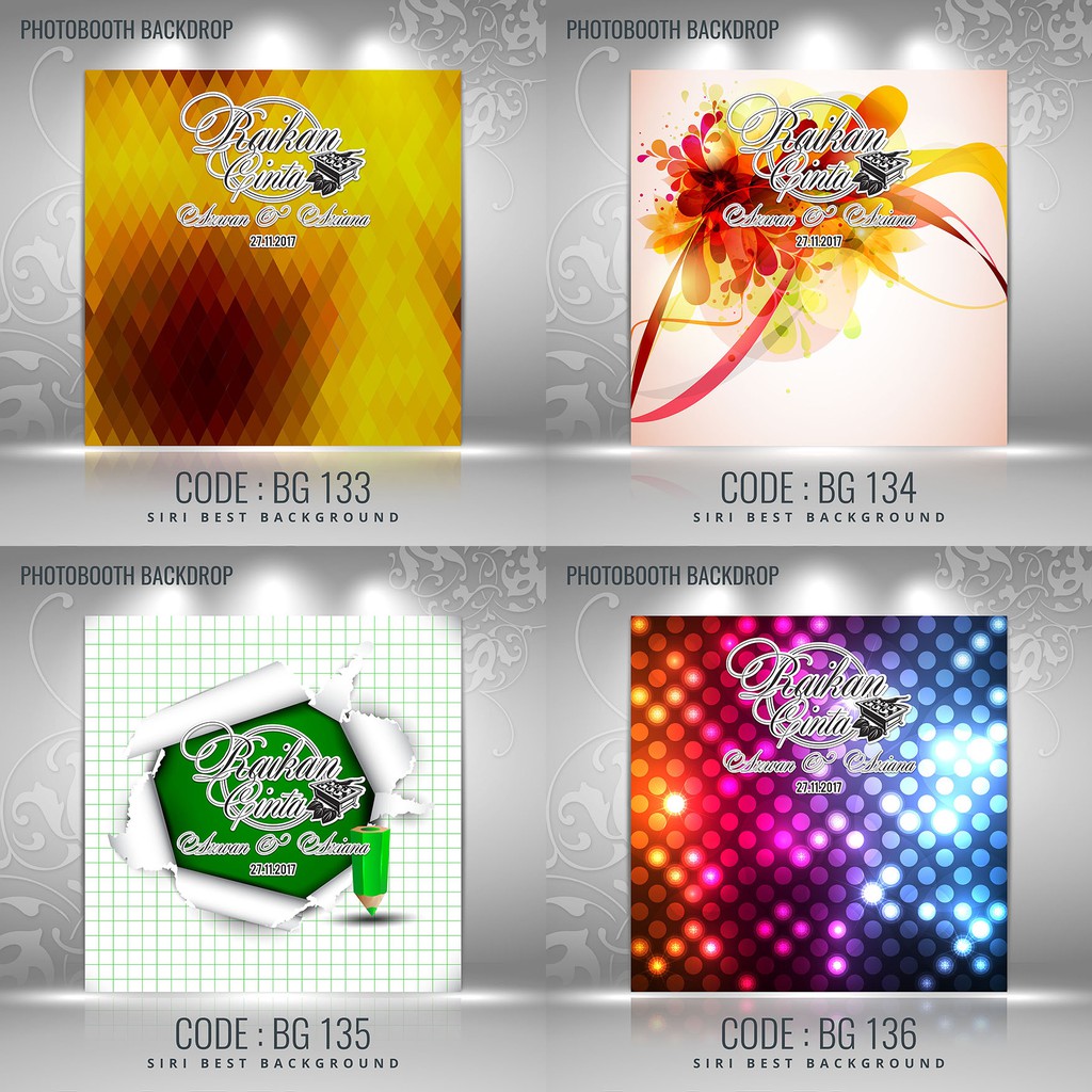 Photobooth Backdrop / Backdrop Tarpaulin Saiz 5x5ft, 6x6ft, 7x7ft ...