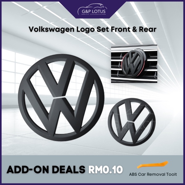 Volkswagen Vw Logo Emblem Set Front & Rear Matte Black Golf GTI MK5, 6 ...