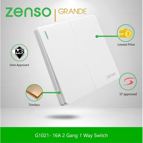 [SIRIM][Ready Stock] ZENSO Switch- Grande White Switches & Socket #1/2 ...