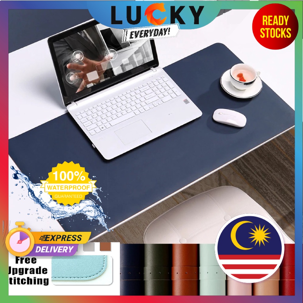 Stitched Large Leather Mousepad Keyboard Mat Mouse pad Gaming with Anti ...