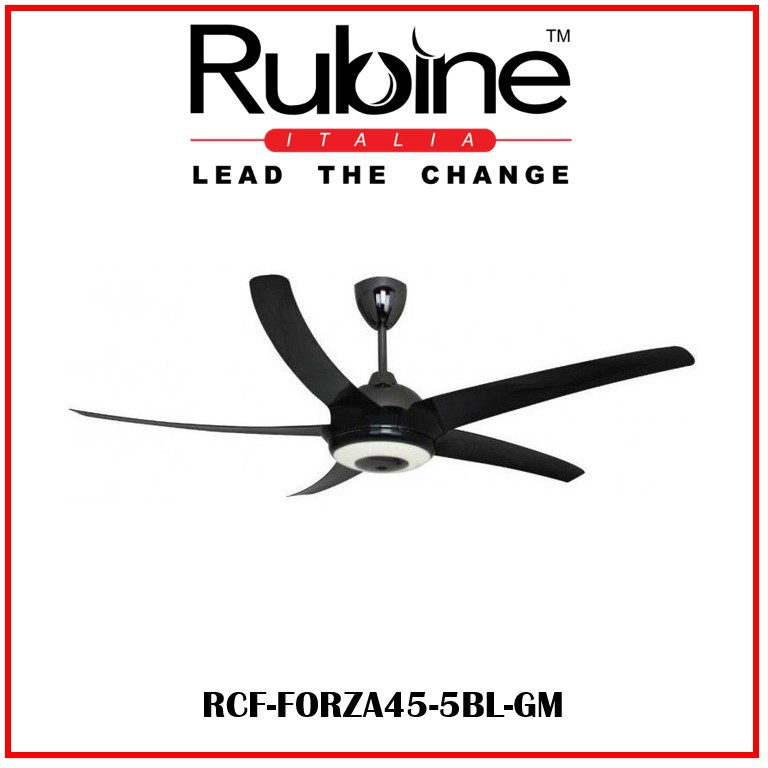 RUBINE CEILING FAN WITH LIGTH-45 inchi -RCF-FORZA45-5BL-GM | Shopee ...