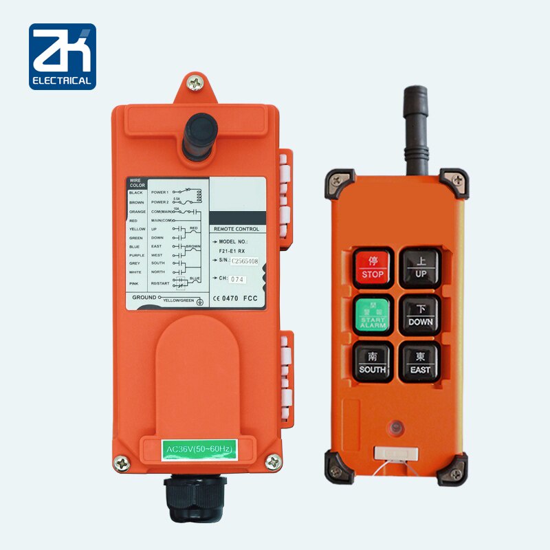 AC 220V 380V 110V DC 12V 24V Crane Industrial Remote Control Wireless ...