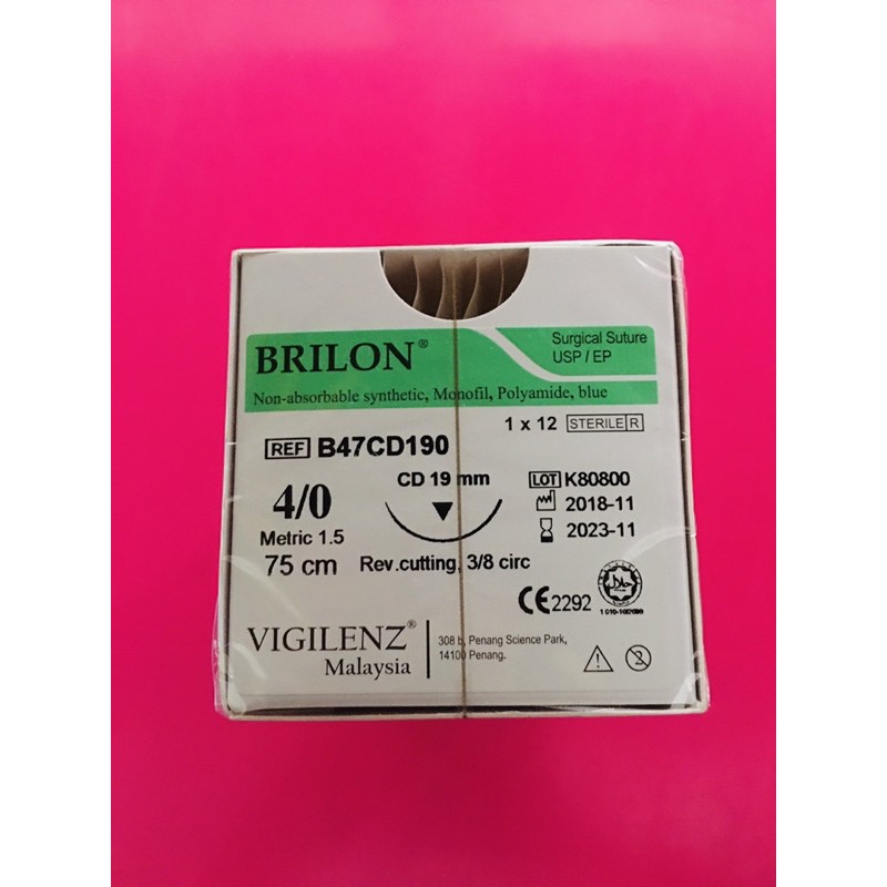 Brilon blue (Non - Absorbable surgical suture ) vigilenz usp 4/0 suture ...