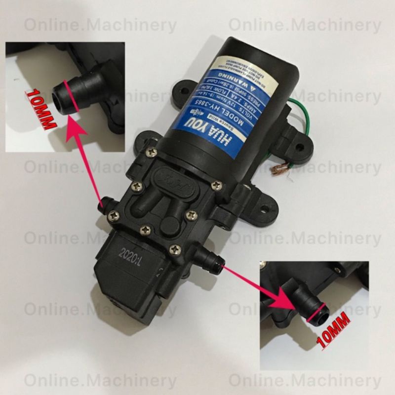 READYSTOCK 🔥 PAM RACUN BATTERI 12V 125PSI WATER PUMP SPRAYER HIGH ...
