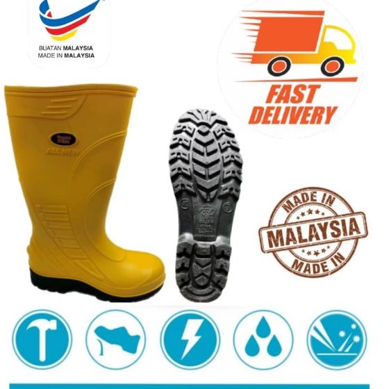 RUBBER SAFETY BOOTS MIDSOLE STEEL TOE CAP 3000 (MSTC) KASUT( ORIGINAL GAJAH KING) | Shopee Malaysia