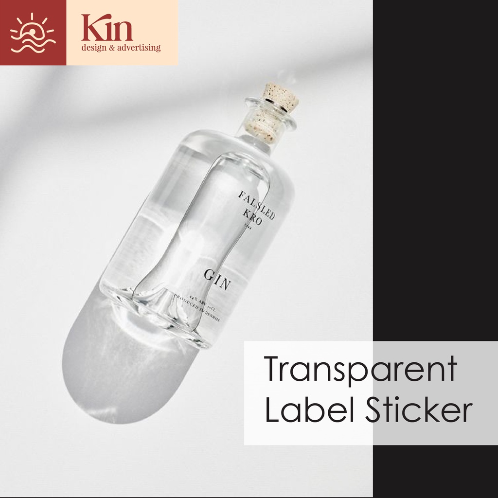 KIN - 100pcs Custom Transparent Sticker Label Printing (GLOSSY/MATT ...