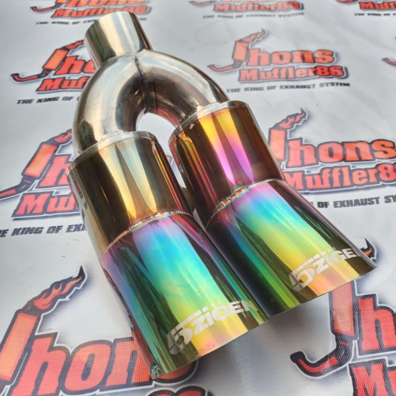 5zigen car exhaust, 5zigen car racing exhaust with 2 branches, car ...