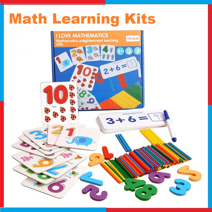 Early Math Learning Toys - I Love Mathematics Wooden Count Kids Number ...