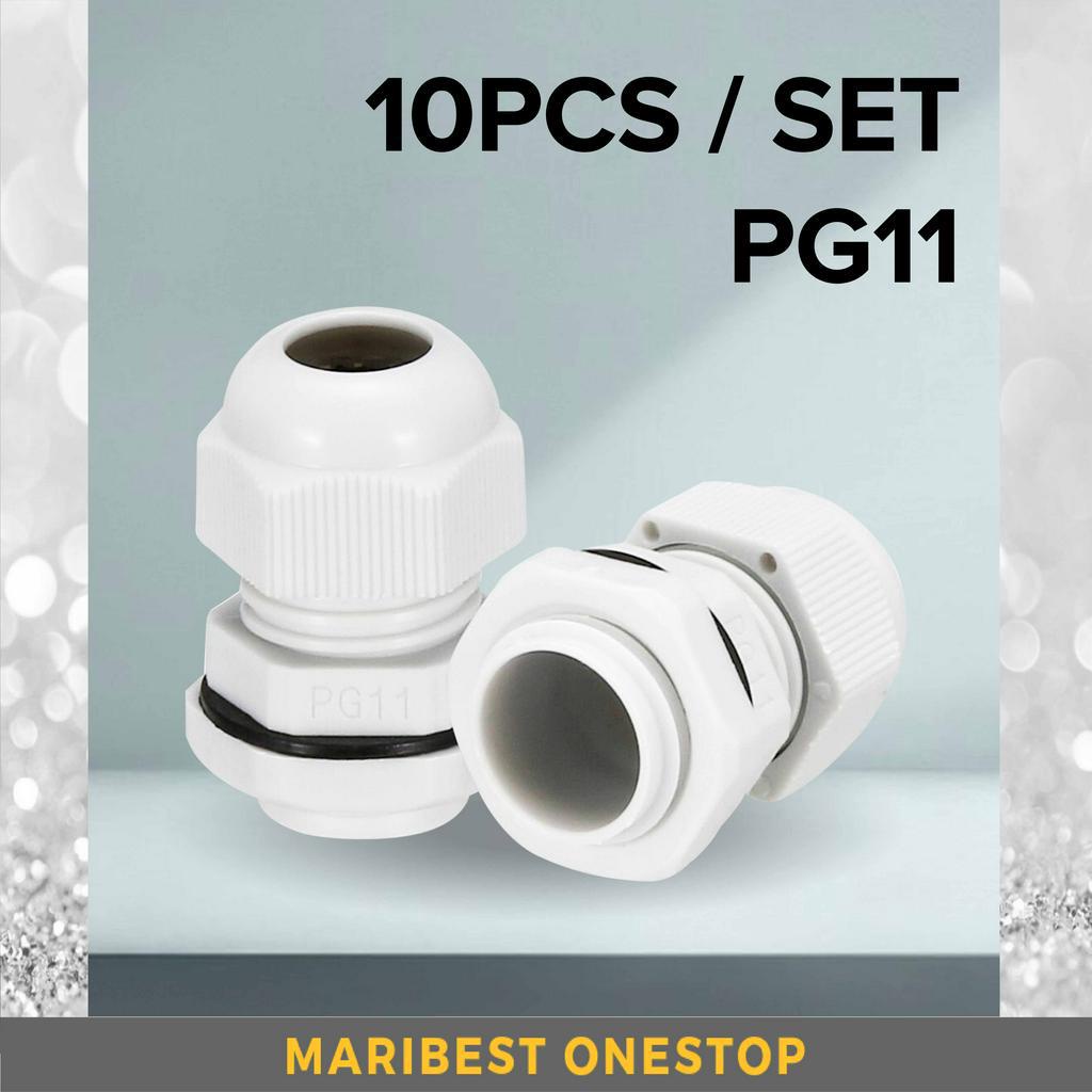 10PCS / SET PG11 NYLON CABLE GLAND / PG THREAD CABLE GLAND ADJUSTABLE ...