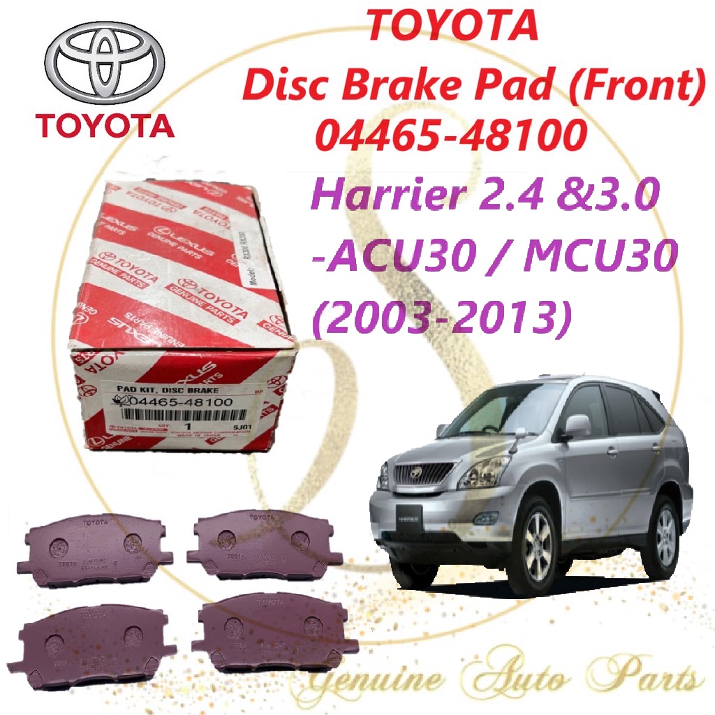 ( 100% ORIGINAL )TOYOTA FRONT Disc Brake Pad 04465-48100 Toyota Harrier ...