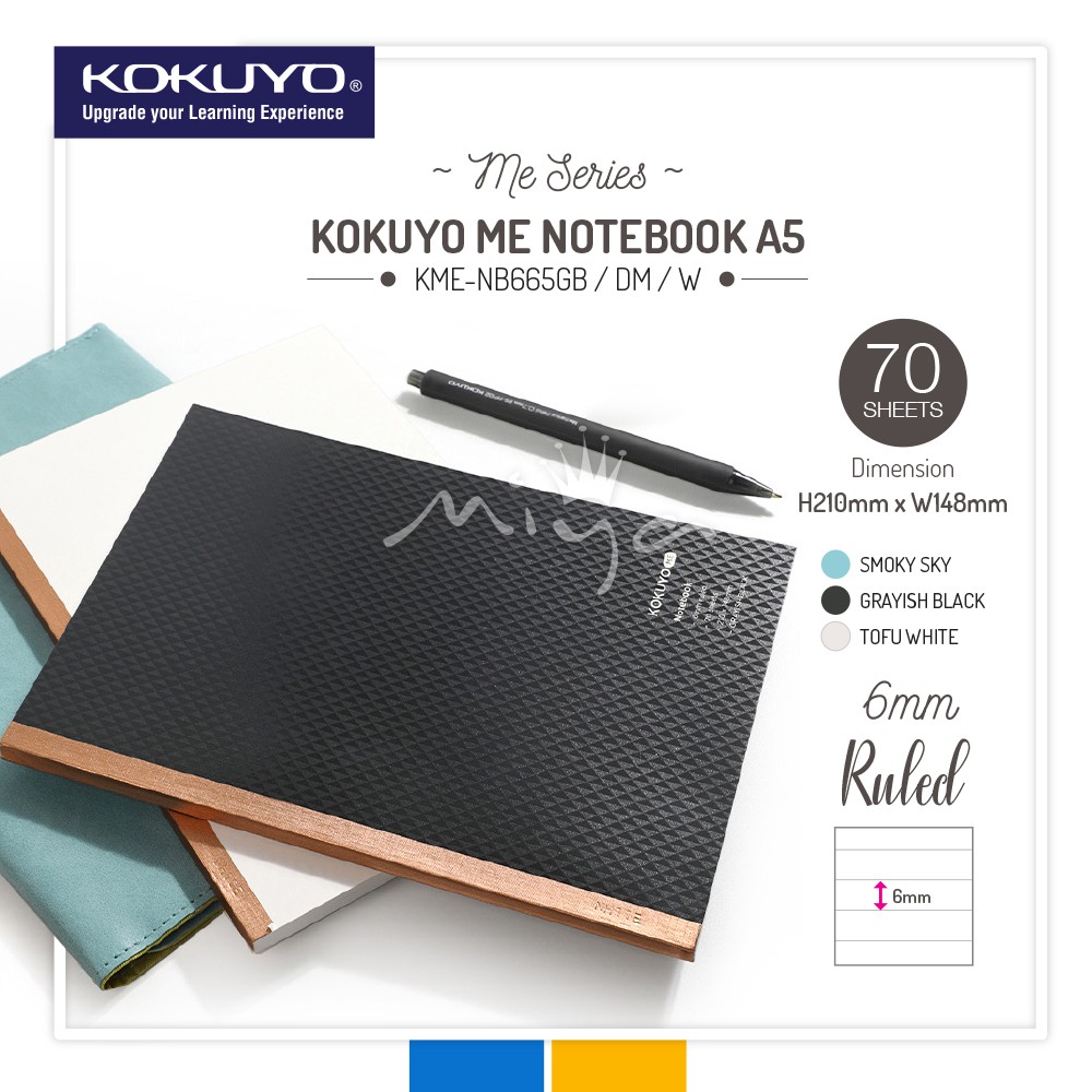 [ME SERIES] KOKUYO ME KME-NB665W NOTEBOOK A5 -6MM RULED (70SHEETS) | Shopee Malaysia