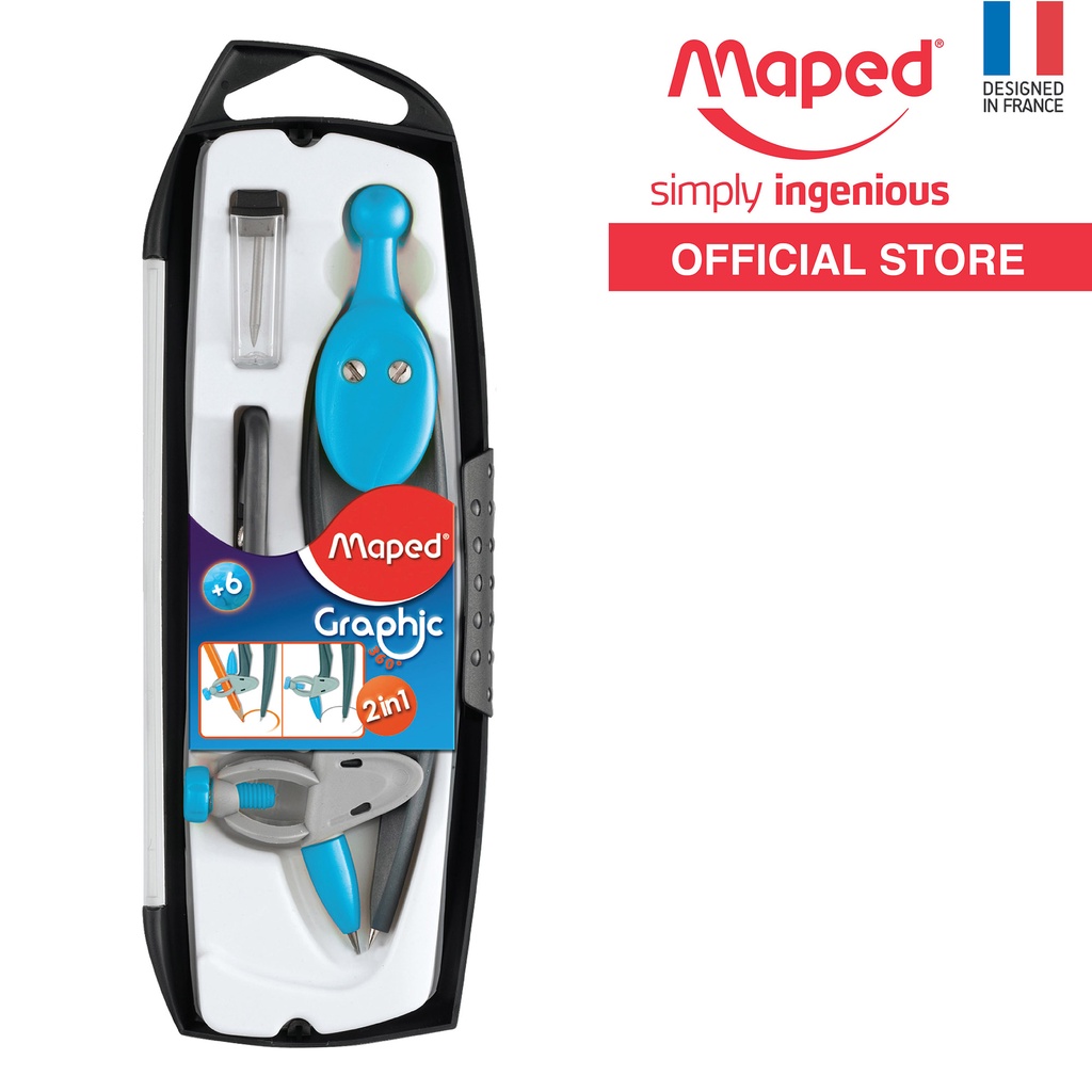 MAPED Graphic 360 Interchangeable Compass 3-Piece Set Plastic (519143 ...
