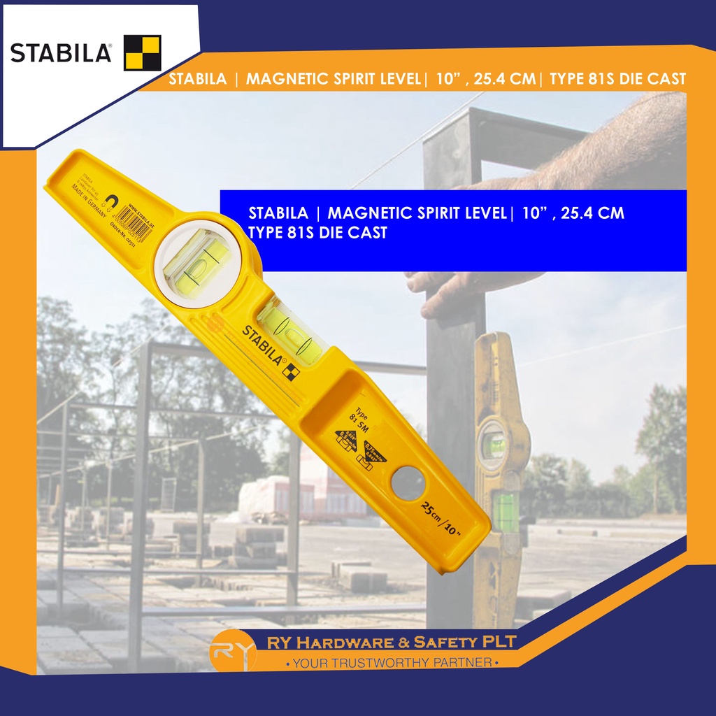 STABILA | MAGNETIC SPIRIT LEVEL | GERMAN TECHNOLOGY |10” , 25.4 CM ...