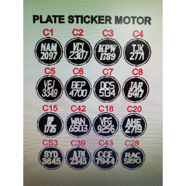 STICKER NOMBOR PLATE MOTOR BENTUK BULAT | Shopee Malaysia