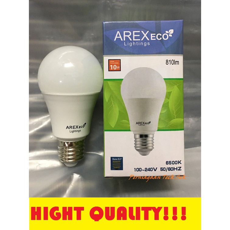 AREX LED BULB A60 ECO 10W E27 - DAYLIGHT(6500K) Mentol LED | Shopee Malaysia