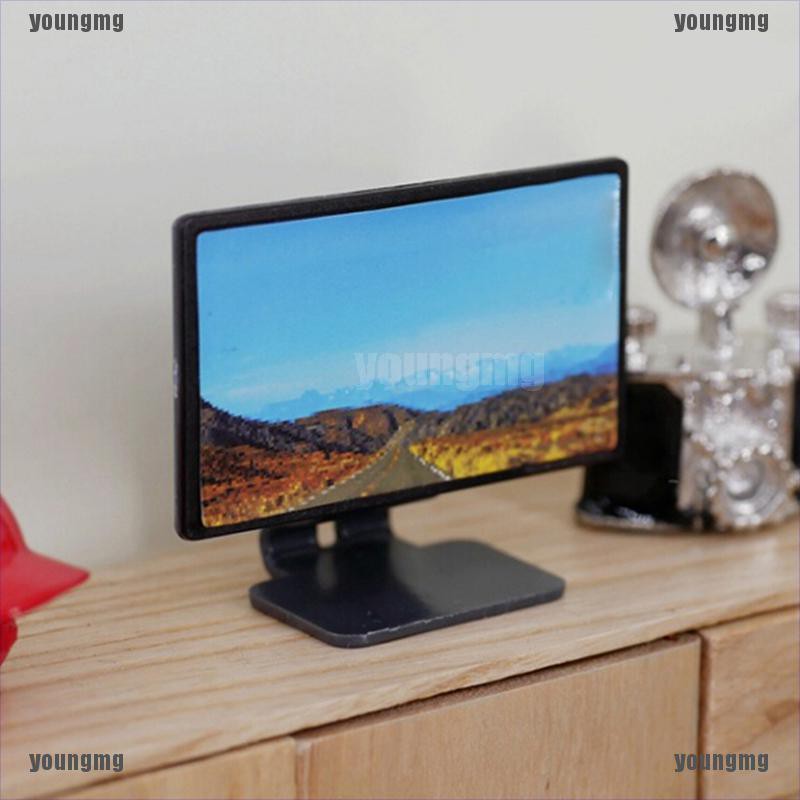 young Dollhouse miniature wide screen television flat-panel LCD tv ...