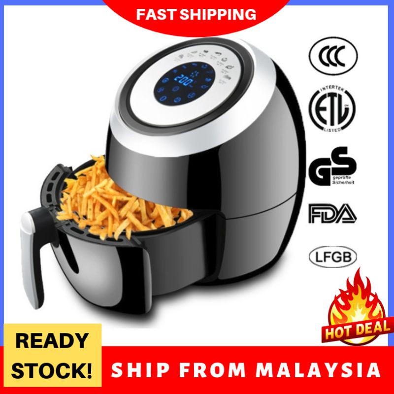 🔥[READY STOCK]🔥4.0L Electric Air Fryer Timer Cooker Non-Stick Fry Roast ...