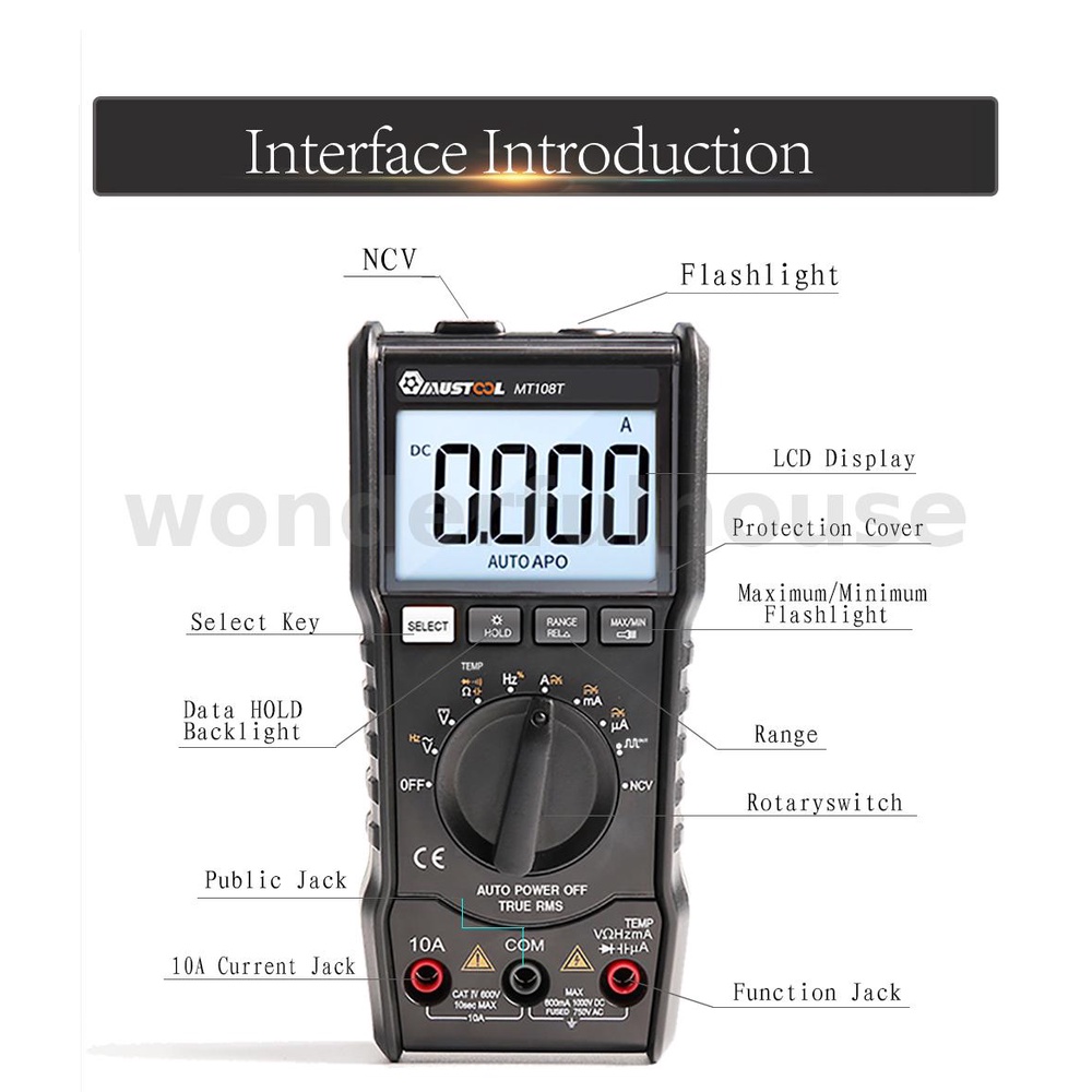 6000 Counts Digital Multimeter Square Wave Output True RMS NCV ...