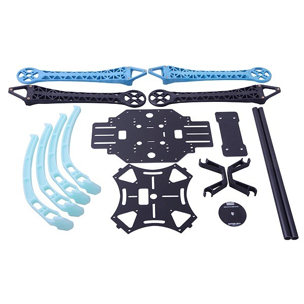 S500 Glass Fiber 4 Axis Aircraft Frame with High Landing Gear(Black and ...