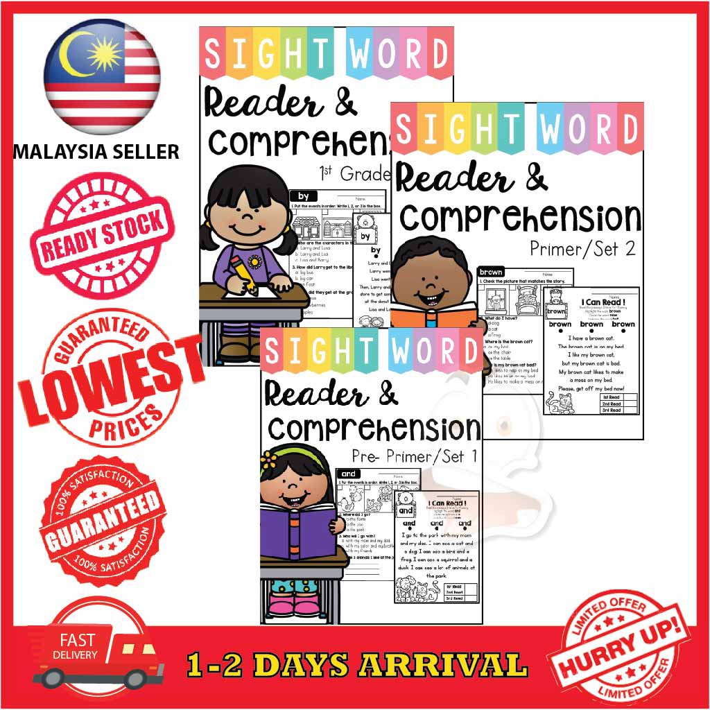 Sight Word Reader & Comprehension early Learning Kids Books Children ...