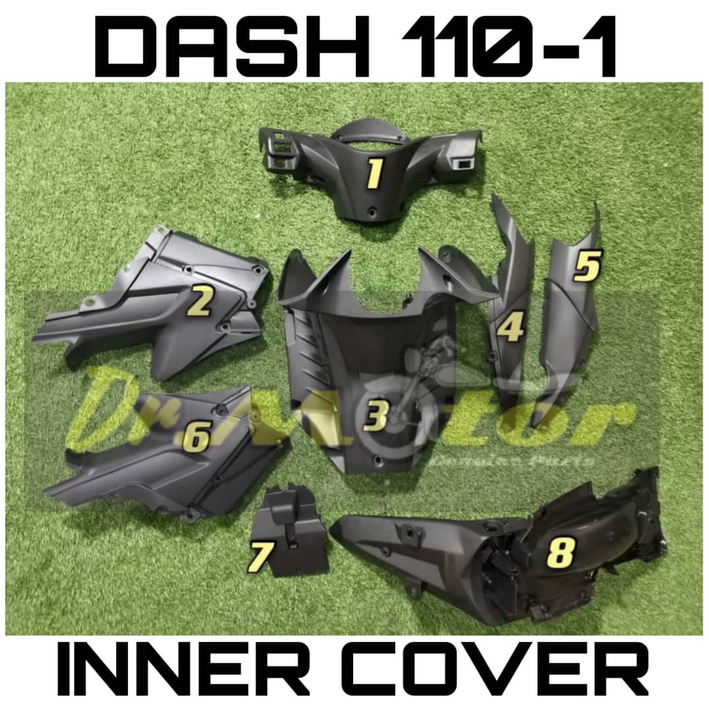 WAVE DASH 110 V1 DASH110 Cover Inner Set KAVER HITAM CAVER Coverset cover meter centre rear ...