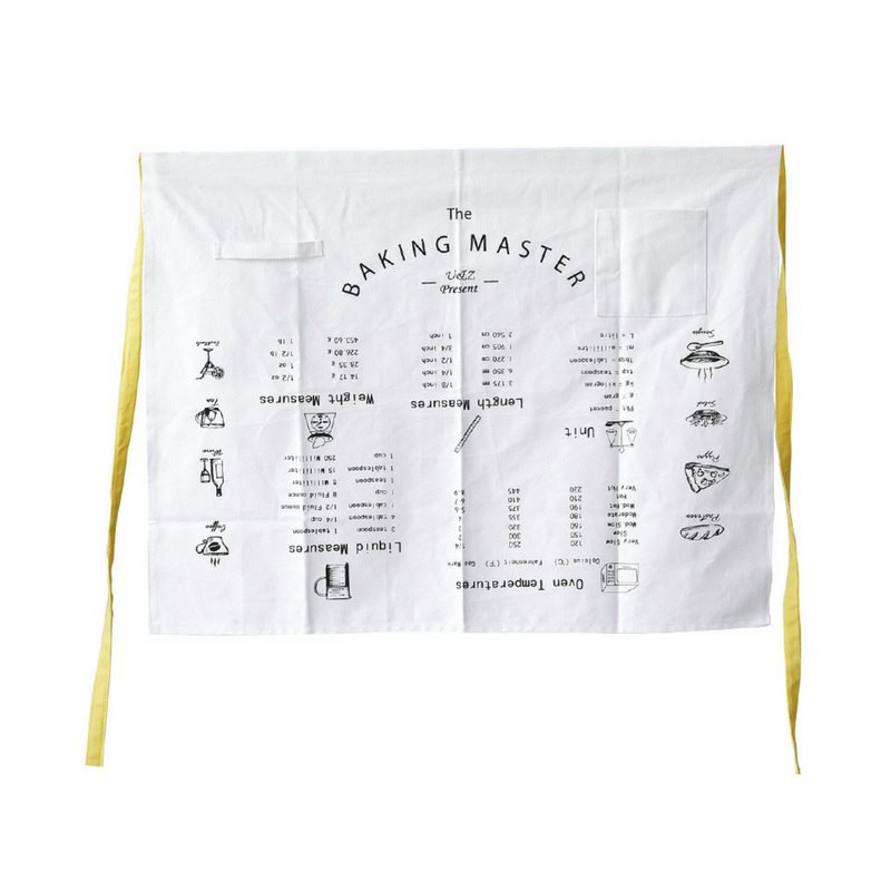 Smart Baker Cheat Sheet Baking Apron with Measurement Conversions ...