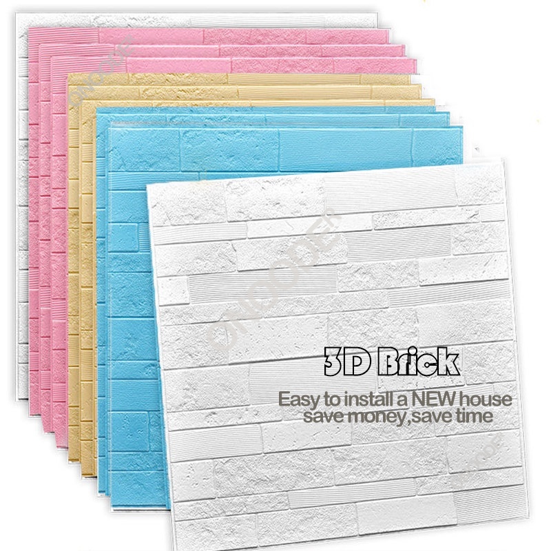 Self-Adhesive 3D WallPaper Dinding Sticker Foam Sticker Background Wall ...