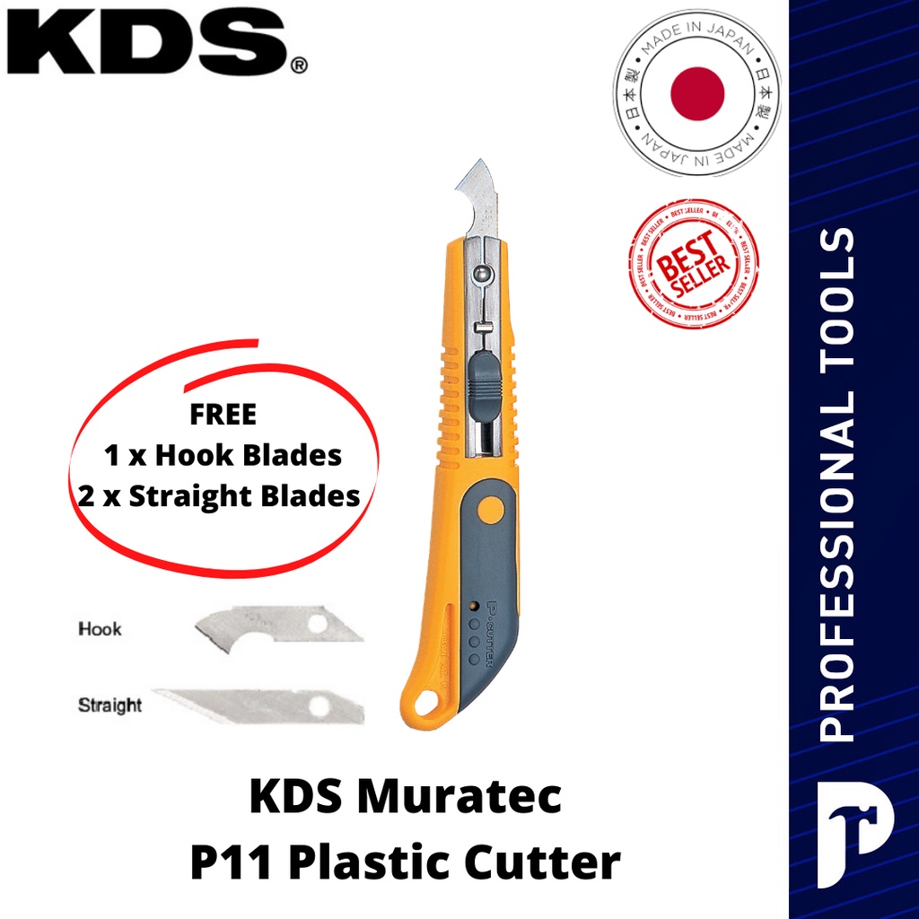 KDS P11 Plastic Cutter Knife, acrylic sheet cutter hook blade [FREE 1xHook Blades 2xStraight ...