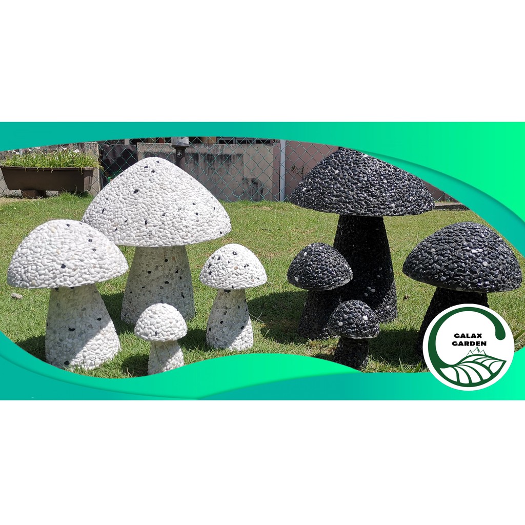 Simen cendawan (putih dan hitam) / Cement mushroom (white & black) for ...