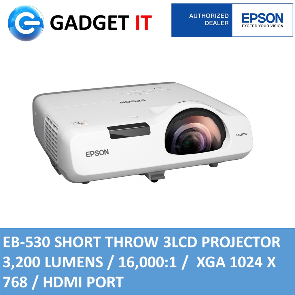 EPSON EB-530 3,200 LUMENS SHORT THROW XGA 3LCD PROJECTOR | Shopee Malaysia