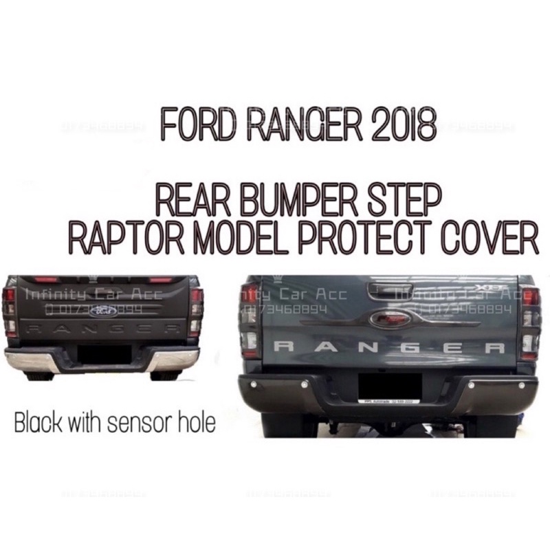 Ford Ranger T7 T8 2016-2021 Rear Bumper Cover Protector Matt Black ...
