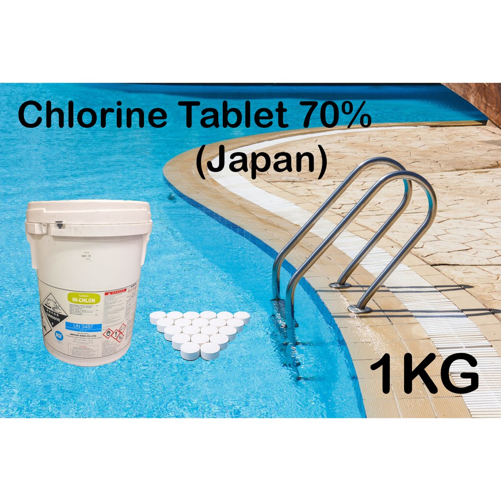 1KG T70 CHLORINE TABLET 70% HI-CHLON for swimming pool/ Tablet Klorin ...