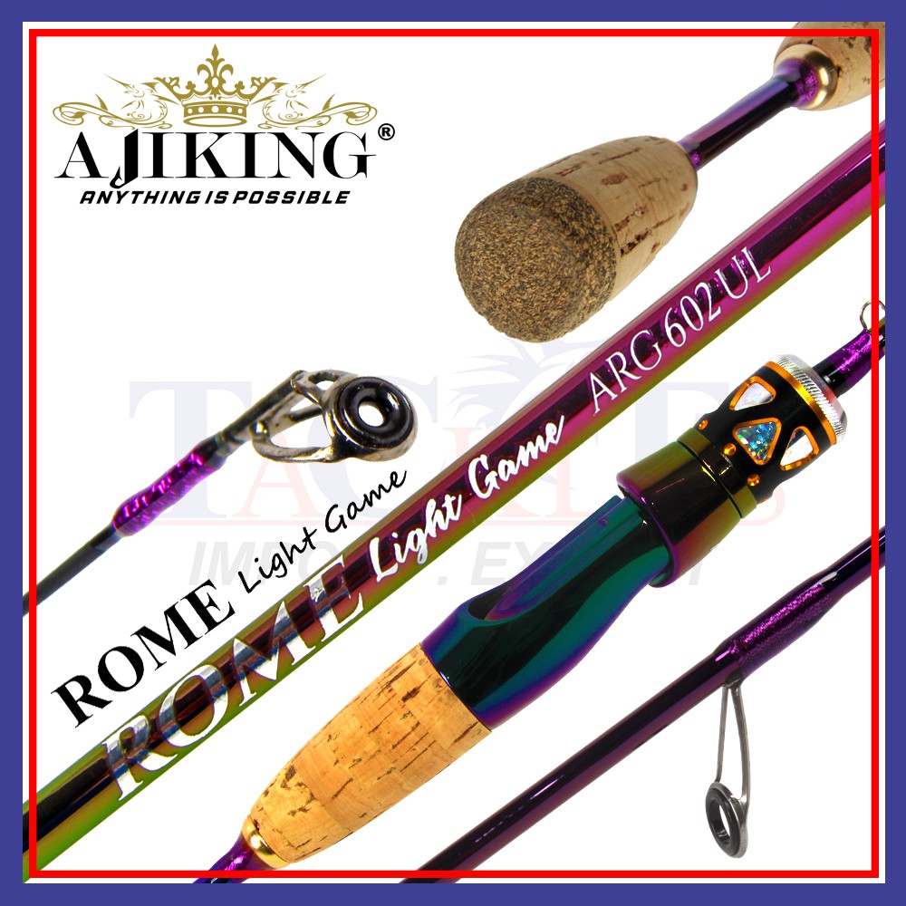 Ah Kaw (UL) 1.5kg Max Drag Ajiking Rome Light Game Spinning Rod Joran ...