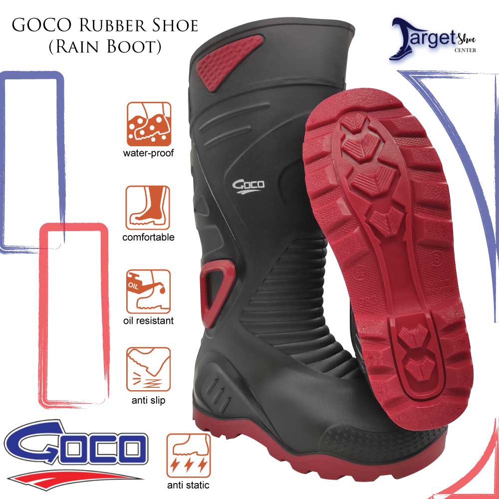 GOCO Rubber Rain Boots Men and Women Shoes PVC 983 Kasut Boot Getah ...