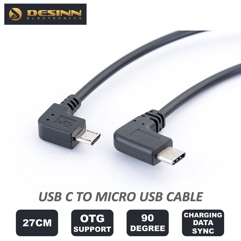 Micro USB to USB C OTG Data Cable Type C 90 Degree for DJI Mavic Mini ...